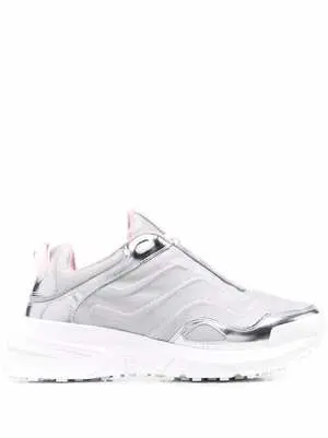 Givenchy Metallic-effect Leather Sneakers - Grey