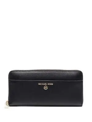 Michael Kors Logo-plaque Zip-up Wallet - Black