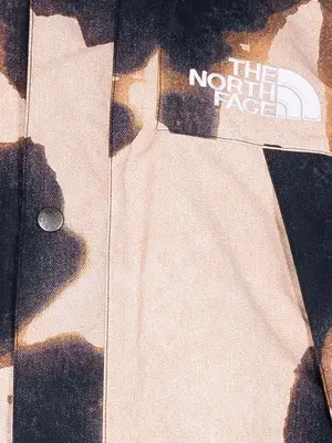 Supreme X The North Face Bleached Denim Print Mountain Jacket - Brown