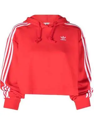 Adidas Trefoil-detail Cropped Hoodie