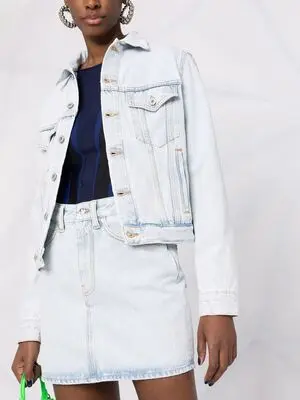 Off-White Logo-print Denim Skirt - Blue