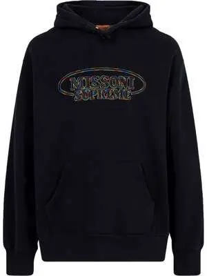 Supreme X Missoni Logo-embroidered Hoodie Fw21 - Black