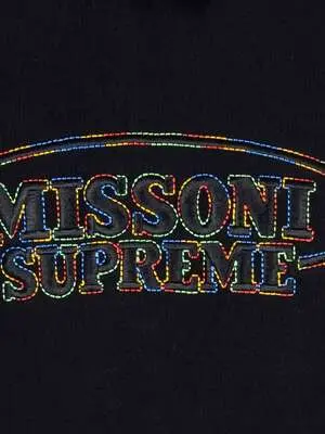 Supreme X Missoni Logo-embroidered Hoodie Fw21 - Black