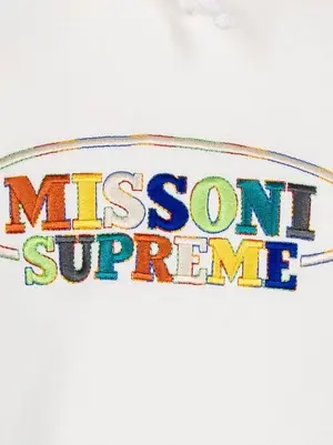 Supreme X Missoni Embroidered Logo Hoodie Fw21 - White