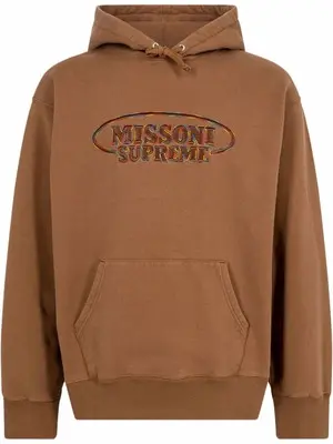 Supreme X Missoni Logo-embroidered Hoodie - Brown