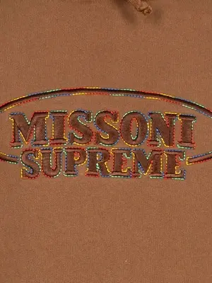 Supreme X Missoni Logo-embroidered Hoodie - Brown