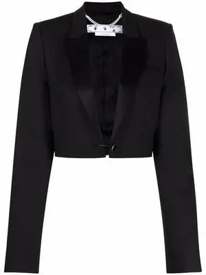 Off-White Cropped Tuxedo Blazer