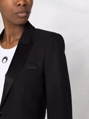 Off-White Cropped Tuxedo Blazer