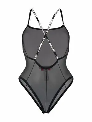 Off-White Mesh Bodysuit With Logo Straps