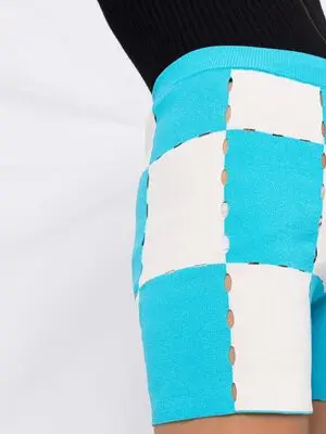 Jacquemus Patchwork Check Shorts - Blue