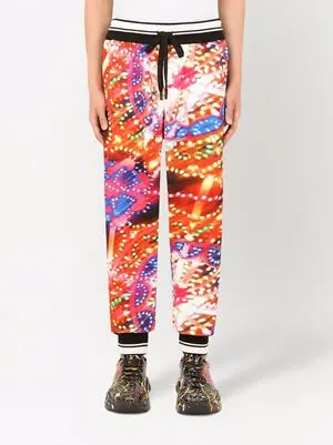 Dolce & Gabbana Luminaire-print Track Trousers - Red