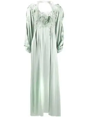 Alberta Ferretti Floral Lace-detail Silk Gown