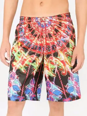 Dolce & Gabbana Graphic-print Swim Shorts - Black