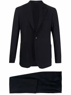 Tagliatore Notched-lapel Single-breasted Suit - Blue