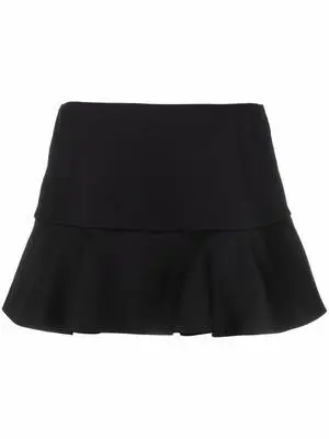 Red Valentino Pleated Flare-hem Shorts - Black