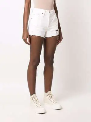 LEVI'S 501 Distressed Denim Shorts - White