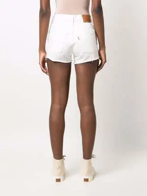 LEVI'S 501 Distressed Denim Shorts - White
