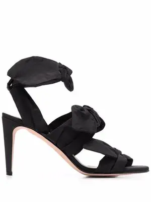 Red Valentino Bow-straps Heeled Sandals - Black