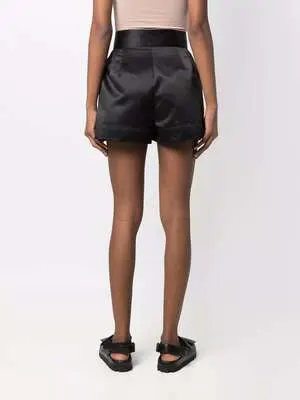 STYLAND High-waisted Satin Shorts - Black