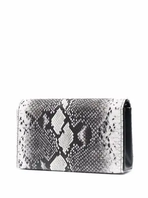 Moschino Logo Plaque Snakeskin Print Crossbody