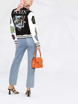 Philipp Plein Embroidered Patches Varsity Jacket