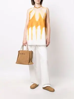 Marni Raffia-effect Tote Bag - Brown