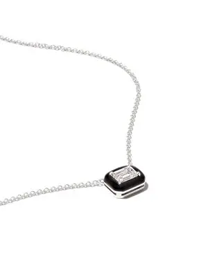 Nikos Koulis 18kt White Gold Diamond And Enamel Necklace
