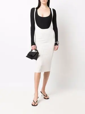 ANDREĀDAMO Ribbed-knit Pinafore Skirt