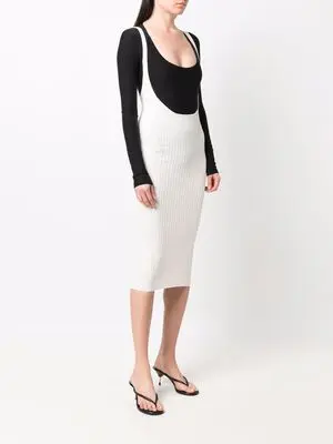 ANDREĀDAMO Ribbed-knit Pinafore Skirt