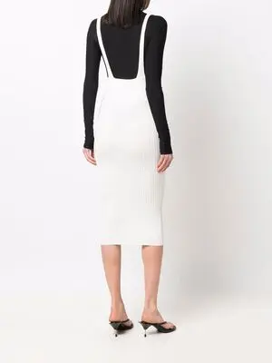 ANDREĀDAMO Ribbed-knit Pinafore Skirt