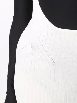 ANDREĀDAMO Ribbed-knit Pinafore Skirt