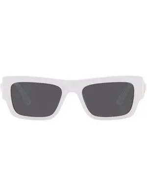 Versace Logo-plaque Rectangular Sunglasses - White