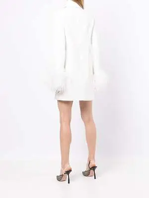 16Arlington Michelle Feather-cuff Minidress