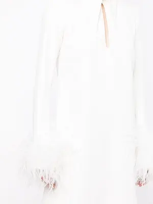 16Arlington Michelle Feather-cuff Minidress