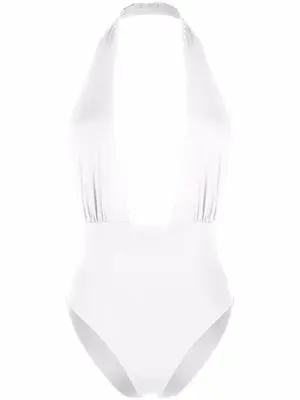 La Perla Braid-detail Halterneck Swimsuit - White