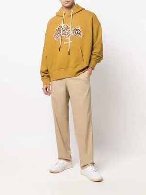Palm Angels Leopard Bear Drawstring Hoodie