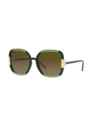Tory Burch Logo-hinge Square-frame Sunglasses