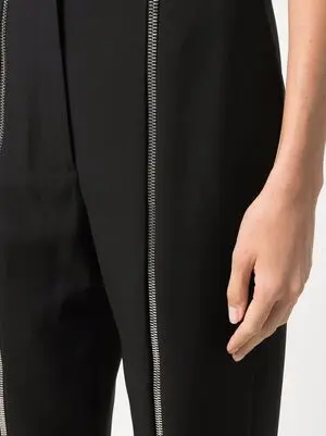 Alexander McQueen Zip-detail High-waisted Trousers - Black