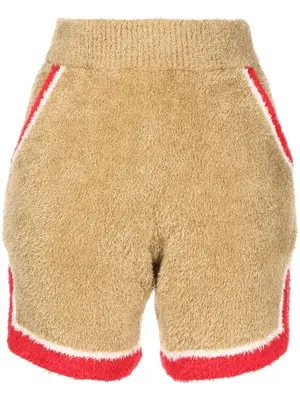 Undercover Side-stripe Towelling Shorts - Brown