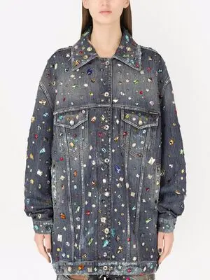 Dolce & Gabbana Rhinestone-embellished Denim Jacket