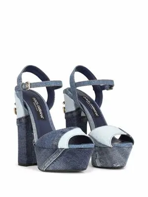 Dolce & Gabbana 145mm Patchwork-denim Platform Sandals