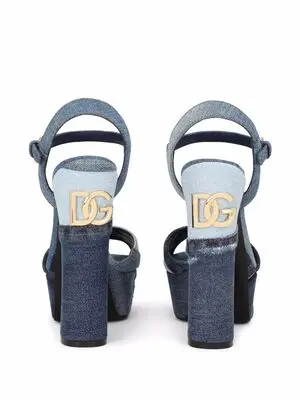Dolce & Gabbana 145mm Patchwork-denim Platform Sandals