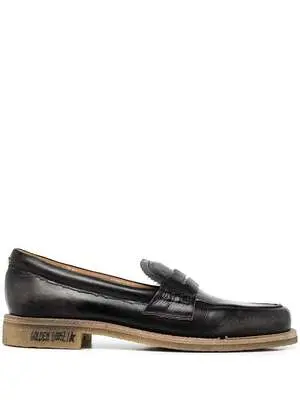 GOLDEN GOOSE Leather Moccasin Loafers - Black