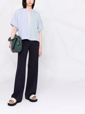 Woolrich Contrast-panel Striped Blouse