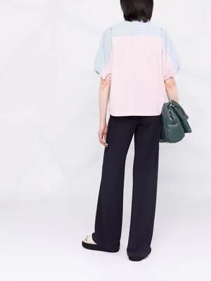 Woolrich Contrast-panel Striped Blouse