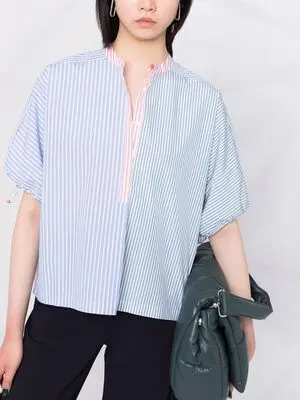 Woolrich Contrast-panel Striped Blouse