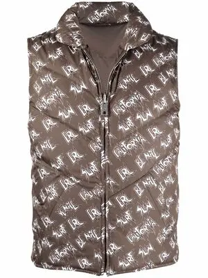 ERL Logo-print Padded Gilet - Green