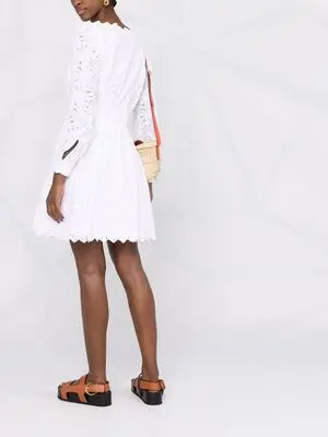 Michael Kors Broderie Anglaise Cotton Dress - White