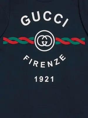 Gucci Firenze 1921 Cotton T-Shirt - Blue | Editorialist