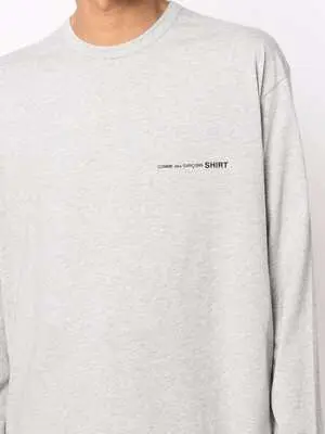 Comme Des Garçons Logo-print Long-sleeve T-shirt - Grey